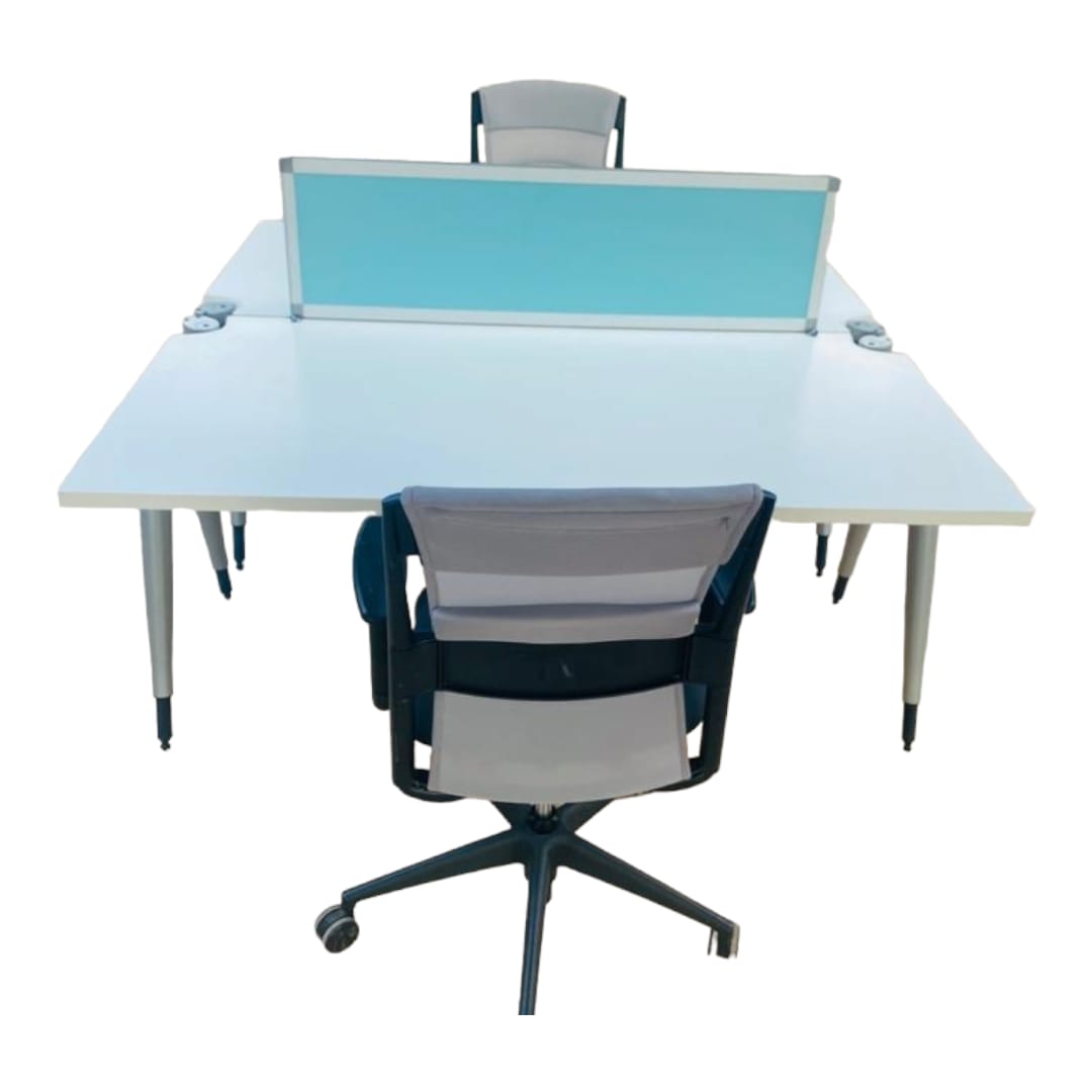 Bureau open space 2 poste avec séparation bleu Steelcase au Maroc ...