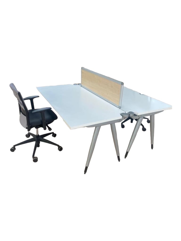 Bureau open space 2 poste avec séparation bois Steelcase au Maroc ...