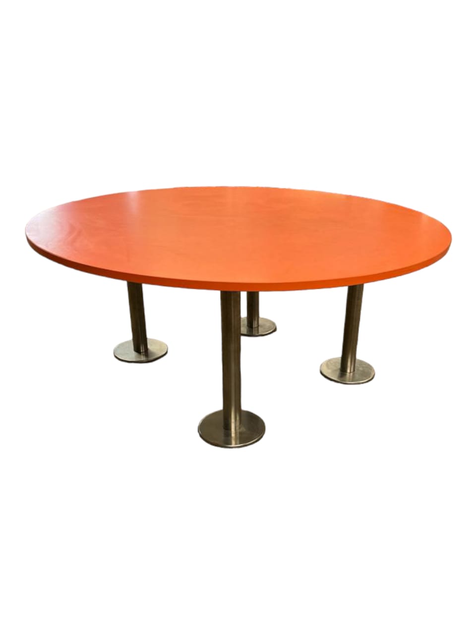 Table ronde orange réunion salle de pause Ø 200cm | Locaux: matériel ...