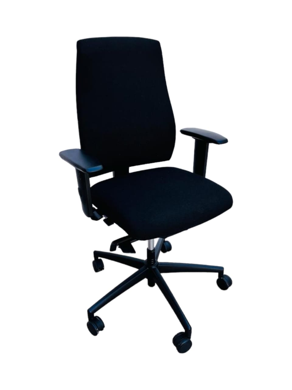 Chaise à roulette interstul tissu noir promo | Locaux: matériel ...