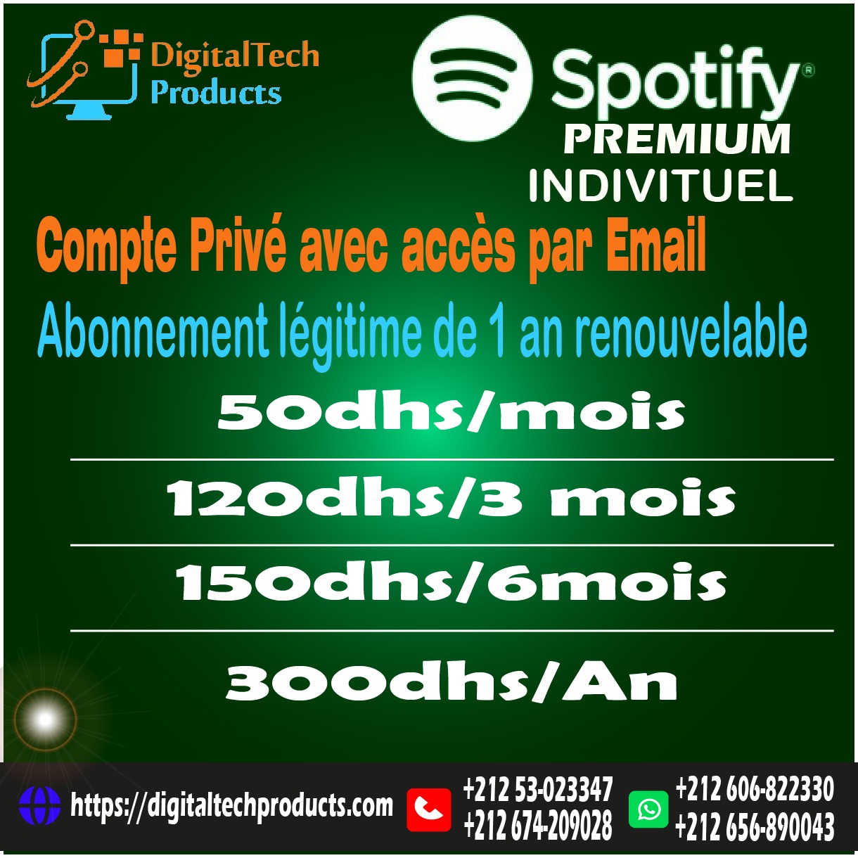 Spotify Premium individuel | Matériel divers au Maroc - Mouhim.Ma