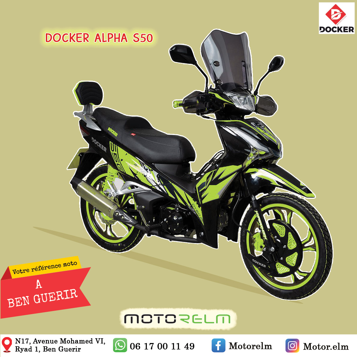 DOCKER ALPHA S50 | Motos, scooters, quads au Maroc - Mouhim.Ma
